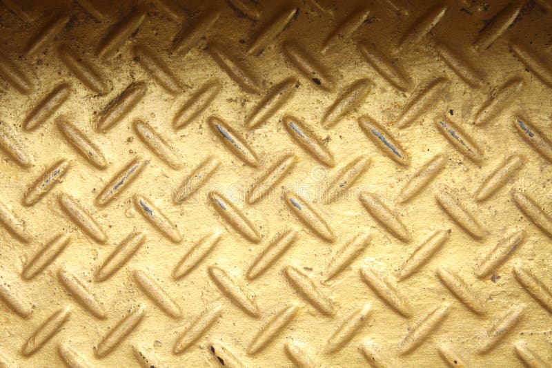 Gold Color Steel Diamond Plate Stock Photo - Image of textured, design ...