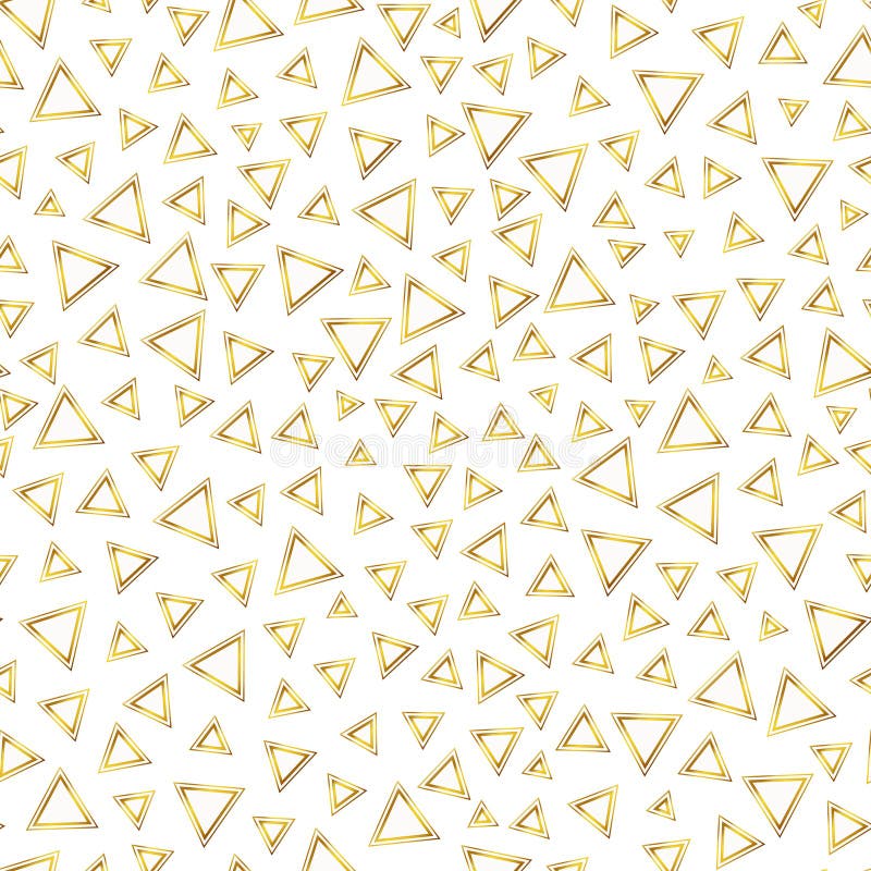 Gold Color Triangle Seamless Pattern Stock Vector - Illustration of ...