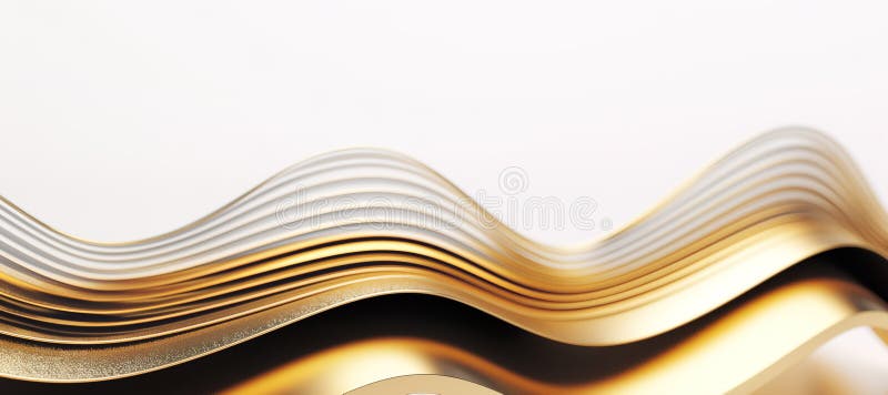 Gold Color Wave Lines Pattern Background, Curve Stock Illustration ...