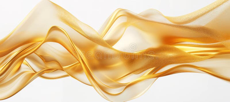 Gold Color Wave Lines Pattern Background, Curve Stock Illustration ...