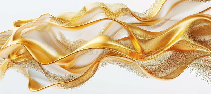 Gold Color Wave Lines Pattern Background, Curve Stock Illustration ...