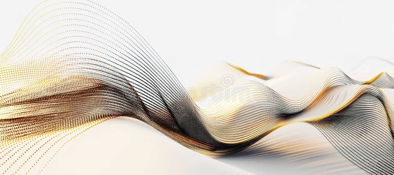 Gold Color Wave Lines Pattern Background, Curve Stock Illustration ...