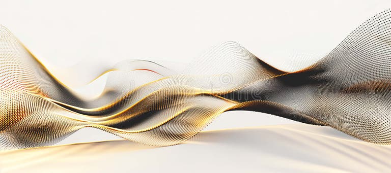 Gold Color Wave Lines Pattern Background, Curve Stock Illustration ...