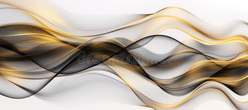 Gold Color Wave Lines Pattern Background, Curve Stock Illustration ...