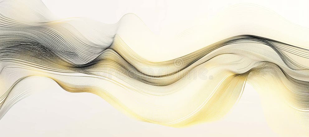 Gold Color Wave Lines Pattern Background, Curve Stock Illustration ...