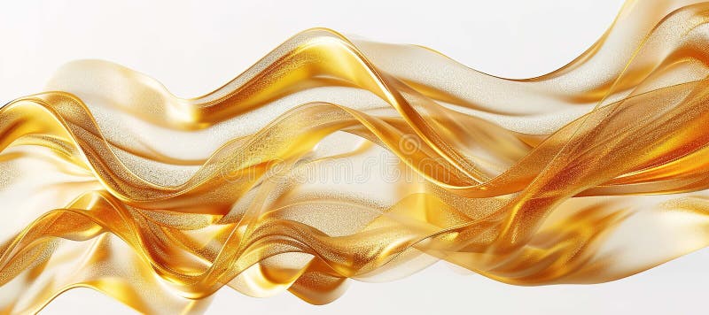 Gold Color Wave Lines Pattern Background, Curve Stock Illustration ...
