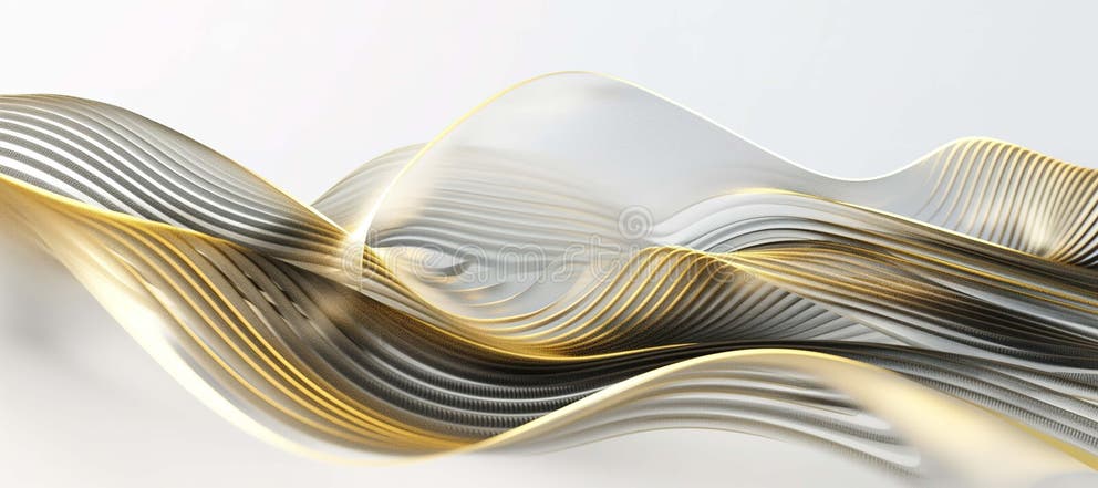Gold Color Wave Lines Pattern Background, Curve Stock Illustration ...