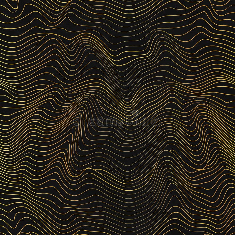 Gold Color Wave Seamless Pattern Stock Vector - Illustration of fabric ...