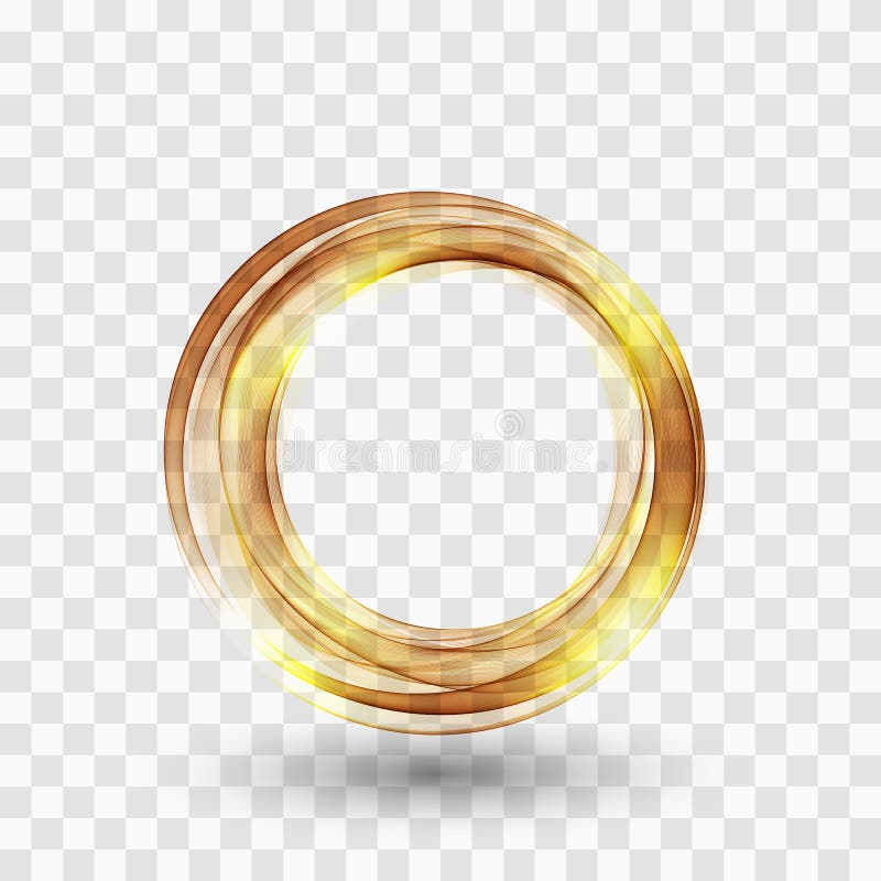 Gold Color Wavy Circle Frame. Golden Circle Design Element. Stock ...