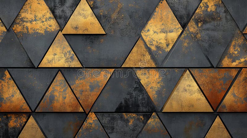 A Gold-colored Base with Triangle Designs, Showcasing a Shiny Golden ...
