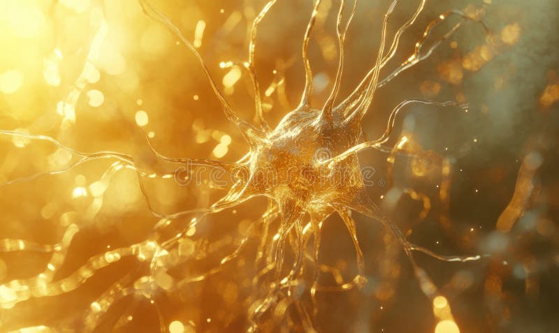 A Gold Colored Brain with Many Branches Stock Image - Image of brain ...