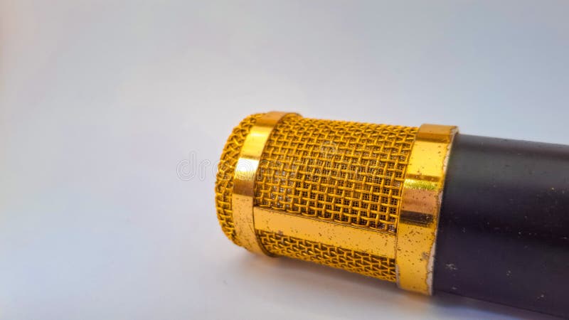 Gold-colored Condenser Microphone with Premium Design and Sharp Details ...