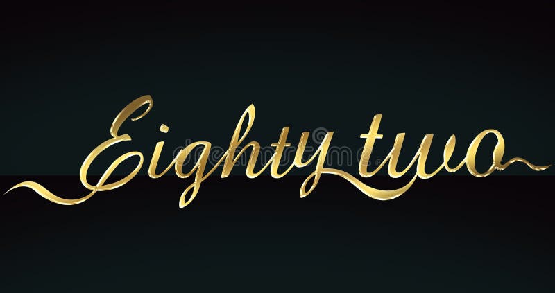 Eighty-two Gold Lettering stock image. Illustration of swirling - 378815695