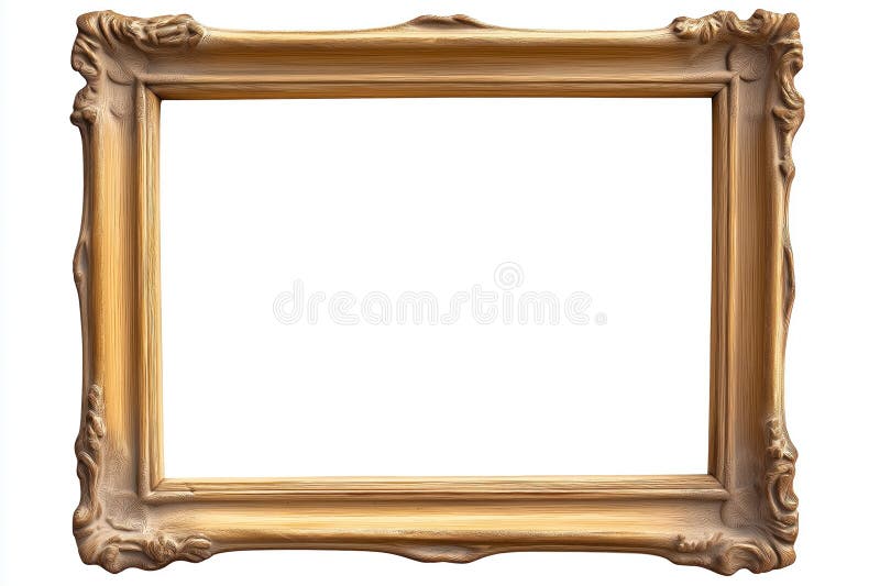 Gold-colored Frame with Curved Top and Bottom, Light Gray Background ...