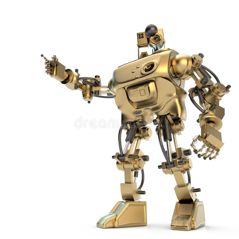 Gold 3d Humanoid with Dollar Symbol Stock Illustration - Illustration ...