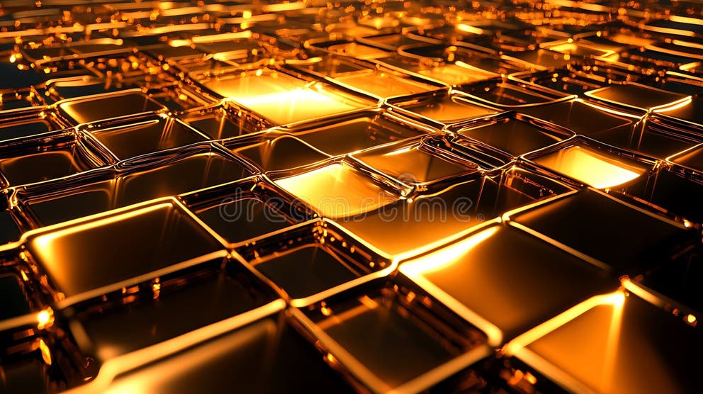 A Gold Colored Image of Squares and Rectangles Stock Illustration ...