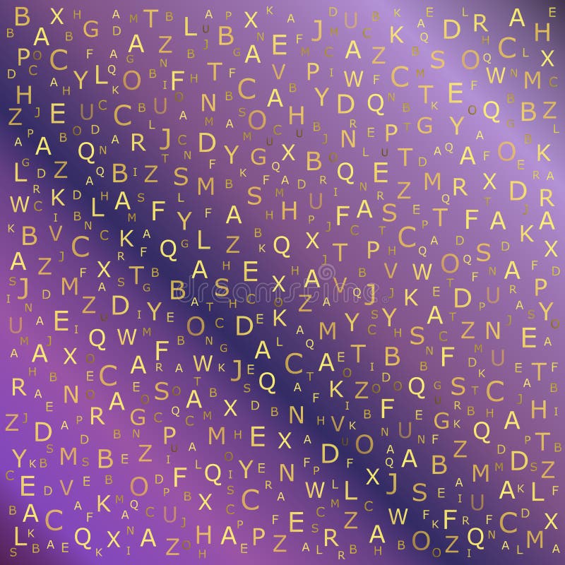 Gold Colored Letters from a To Z on Colored Shiny Background Designed ...