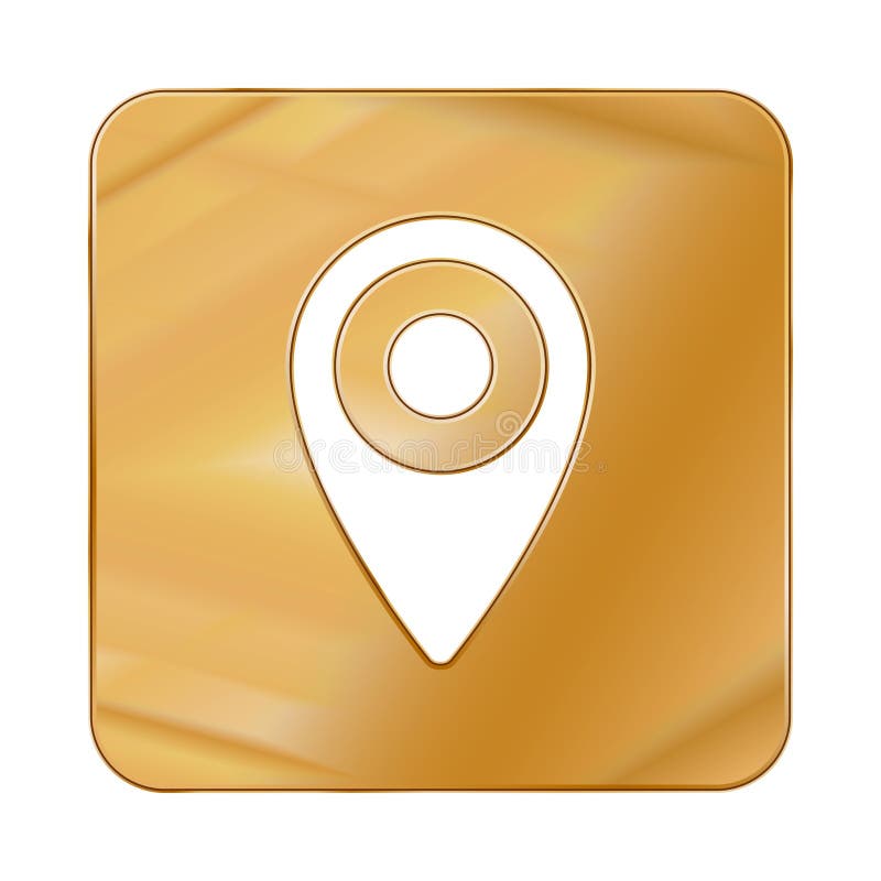 Gold Colored Metal Chrome Web Icon Marker. Stock Illustration ...