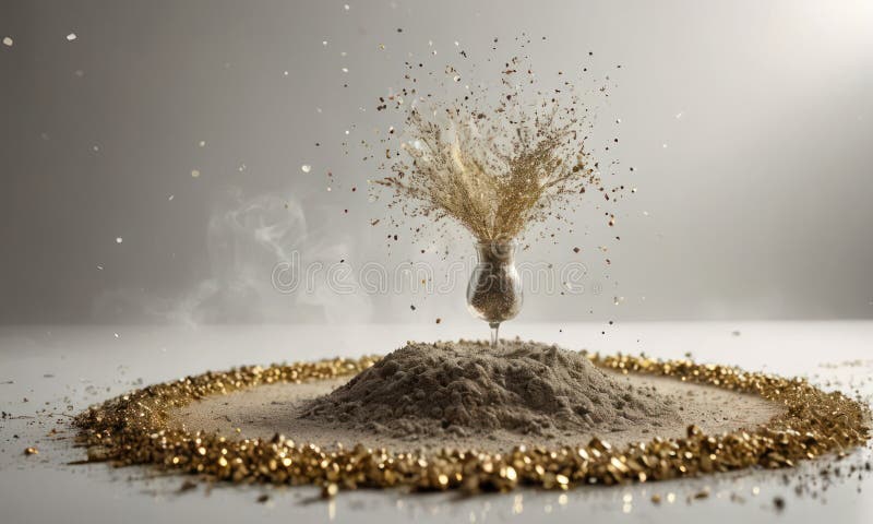 A Gold Colored Object is Falling from the Sky and Creating a Cloud of ...