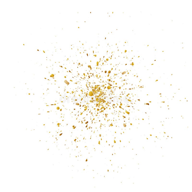 Gold Colored Paint Spray or Splatter Isolated on White Stock Vector ...