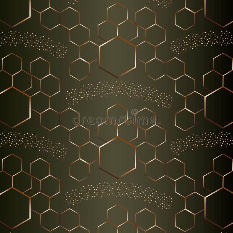 Gold Colored Polygons in a Pattern. Stock Vector - Illustration of ...