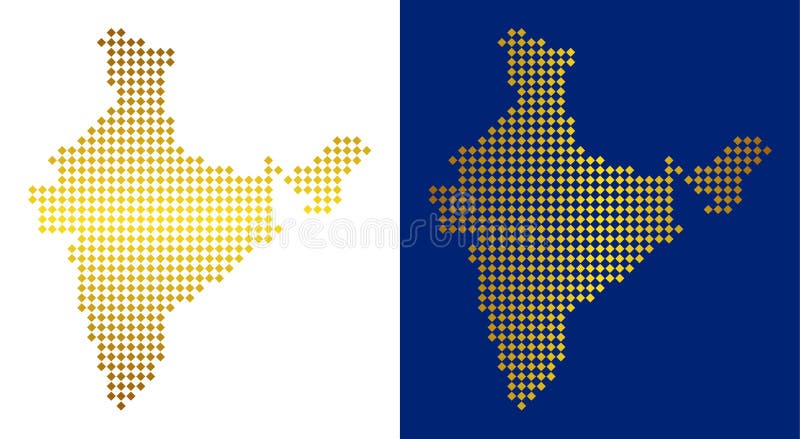 Golden Abstract India Map stock vector. Illustration of abstraction ...