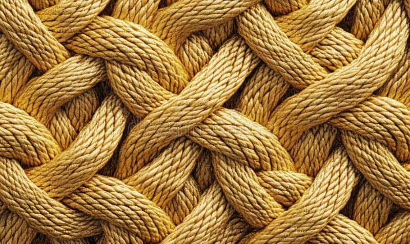 A Gold Colored Rope with a Pattern of Knots Stock Image - Image of gold ...