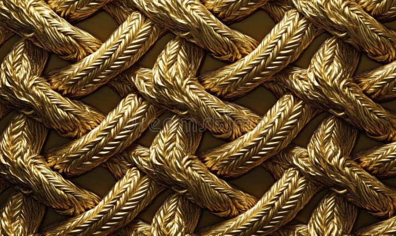 A Gold Colored Rope with a Pattern of Gold and Silver Stock Image ...