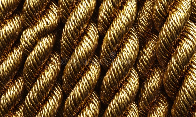 A Gold Colored Rope with a Gold Colored Pattern Stock Image - Image of ...