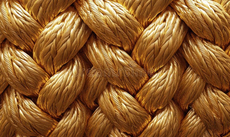 A Gold Colored Rope with a Gold Colored Pattern Stock Photo - Image of ...