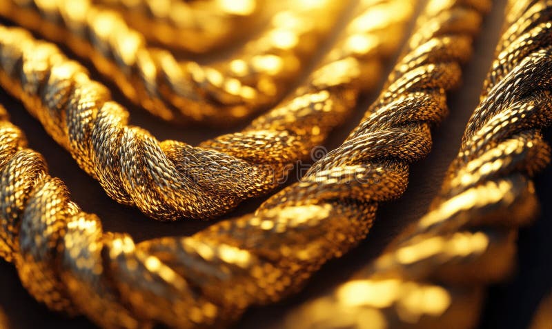 A Gold Colored Rope is Shown in the Image Stock Photo - Image of shiny ...