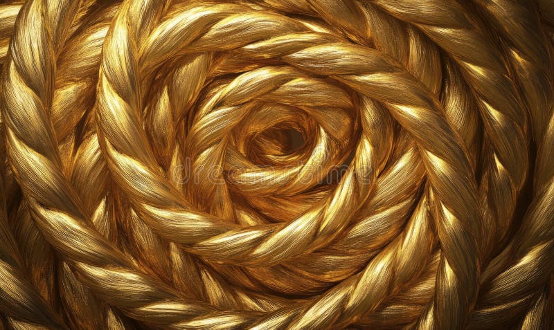 A Gold Colored Rope with a Spiral Shape Stock Illustration ...
