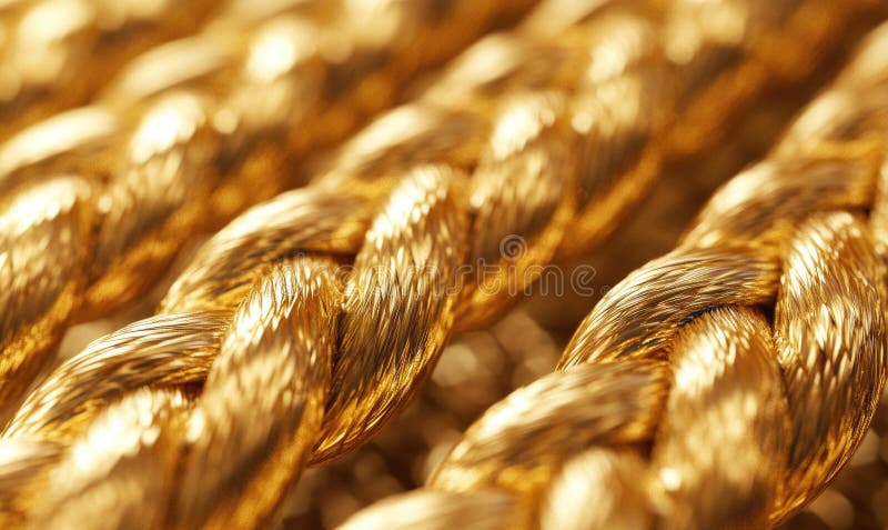 A Gold Colored Rope with a Gold Colored Wire Stock Image - Image of ...