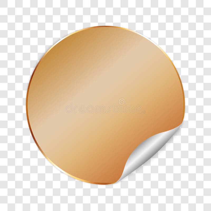 Red Colored Round Sticker Banner with Gold Frame on Transparent ...