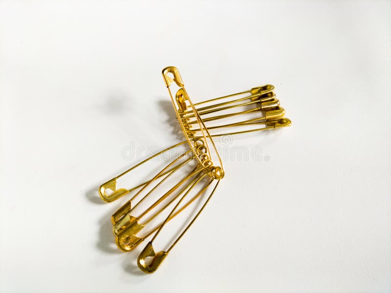 Safety Pins on White Background Stock Photo - Image of rounded ...