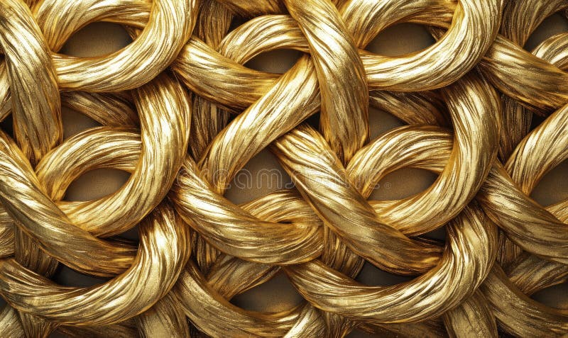 Gold Colored String is Woven Together in a Pattern Stock Image - Image ...