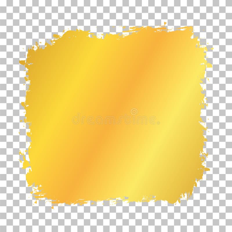 Gold Colored Vector Brush Painted Banner Frame on Transparent ...