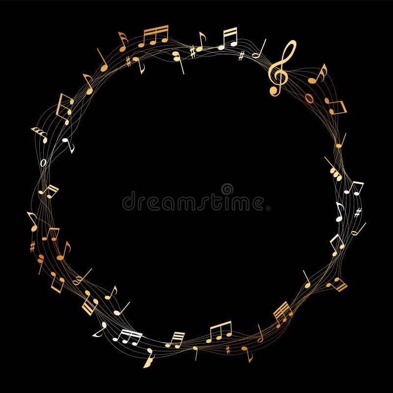 Gold Music Notes on Transparent Background Stock Vector - Illustration ...