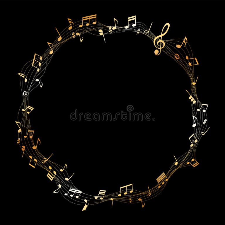 Gold Music Notes Black Background Stock Illustrations – 833 Gold Music ...