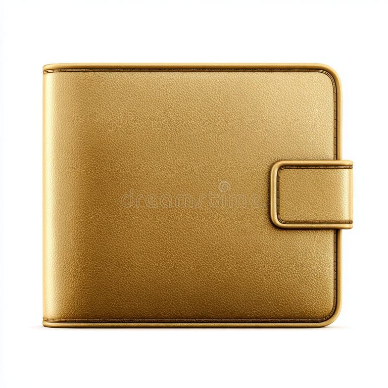 Gold Textured Wallet on White Background Stock Illustration ...