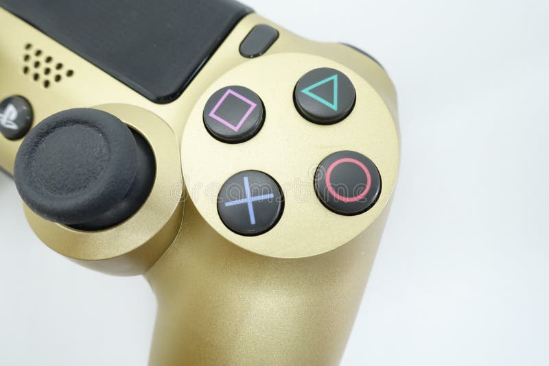 A Gold Colour Playstation 4 DS4 Controller Editorial Stock Photo ...