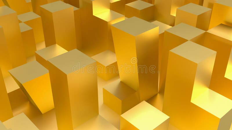 The Gold Column for Abstract Background 3d Rendering Stock Illustration ...