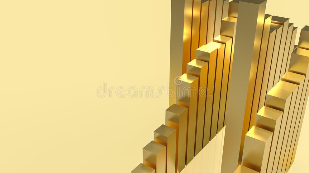 The Gold Column for Abstract Background 3d Rendering Stock Illustration ...