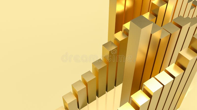 The Gold Column for Abstract Background 3d Rendering Stock Illustration ...