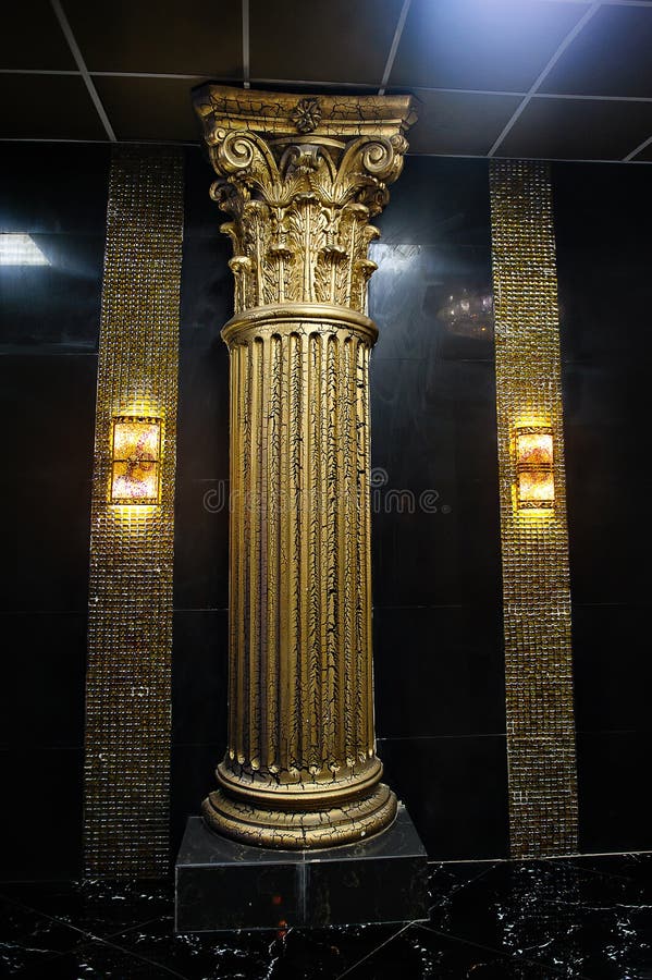 Gold column isolated stock photo. Image of painted, gold - 21992028