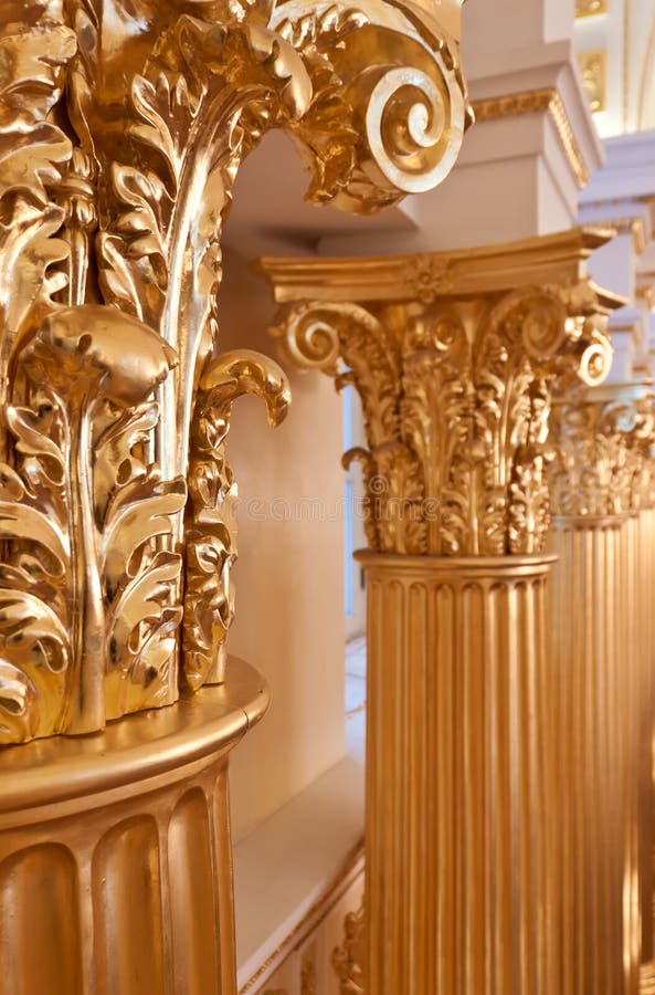 Gold columns stock image. Image of column, thread, close - 23745343