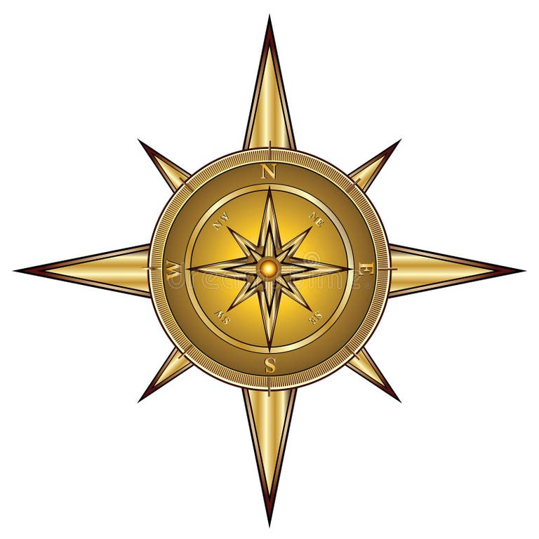 Gold Compass Direction Stock Illustrations – 5,996 Gold Compass ...
