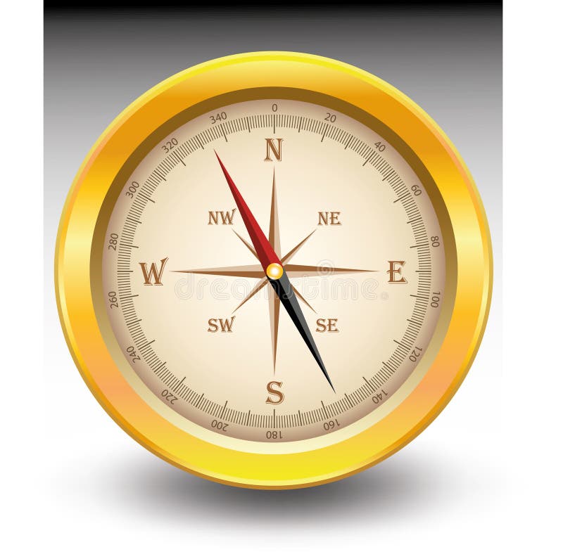 Gold compass stock illustration. Illustration of gold - 21382159