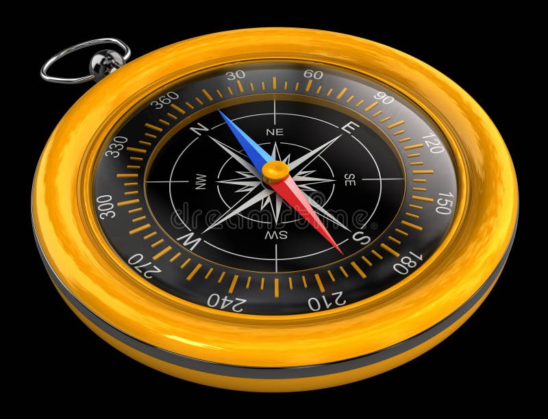 Gold Compass stock illustration. Illustration of symbol - 34114323