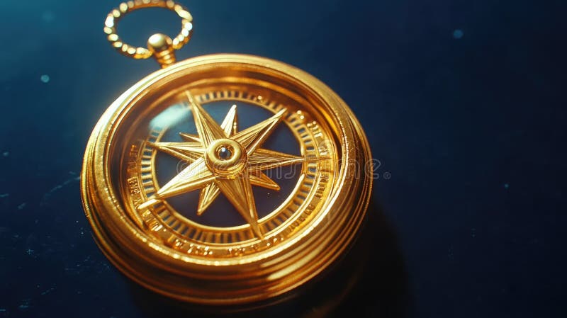 Gold Compass Necklace stock photo. Image of symbol, navigational ...